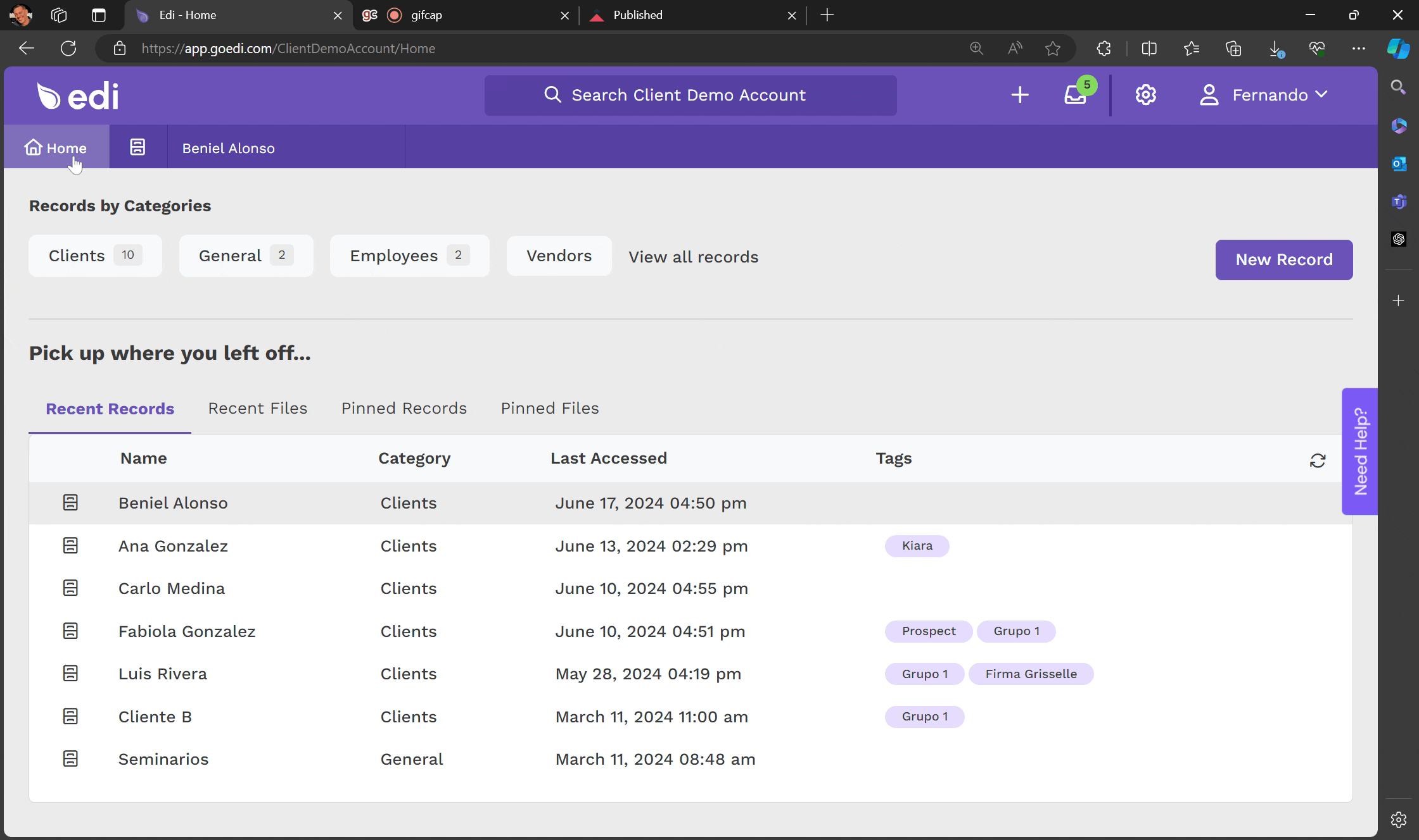 The History Log allows you to see every action performed at the record ...